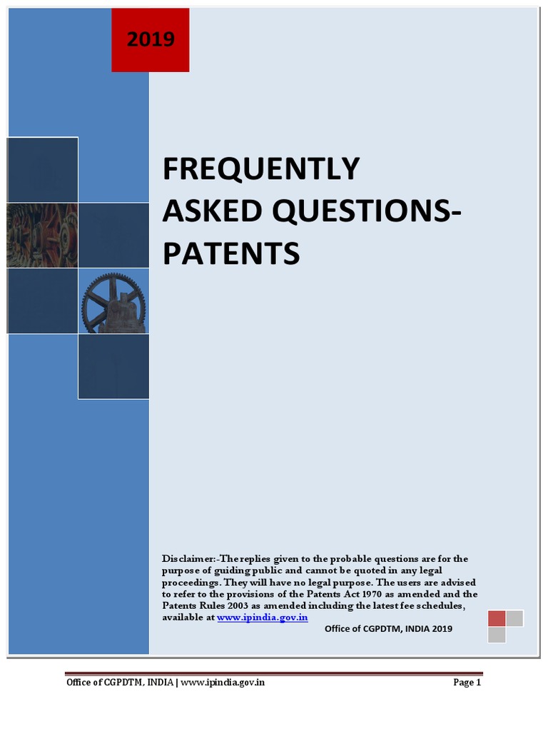 Patent FAQs for Inventors in India | PDF | Patent Application ...
