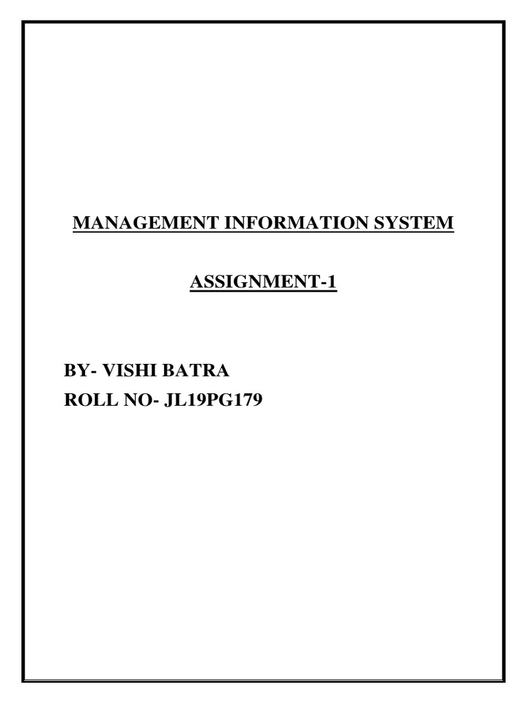 1958 Vishi Batra Mis Assignment-1 11739 1979893580 | PDF | Business Intelligence | Spss