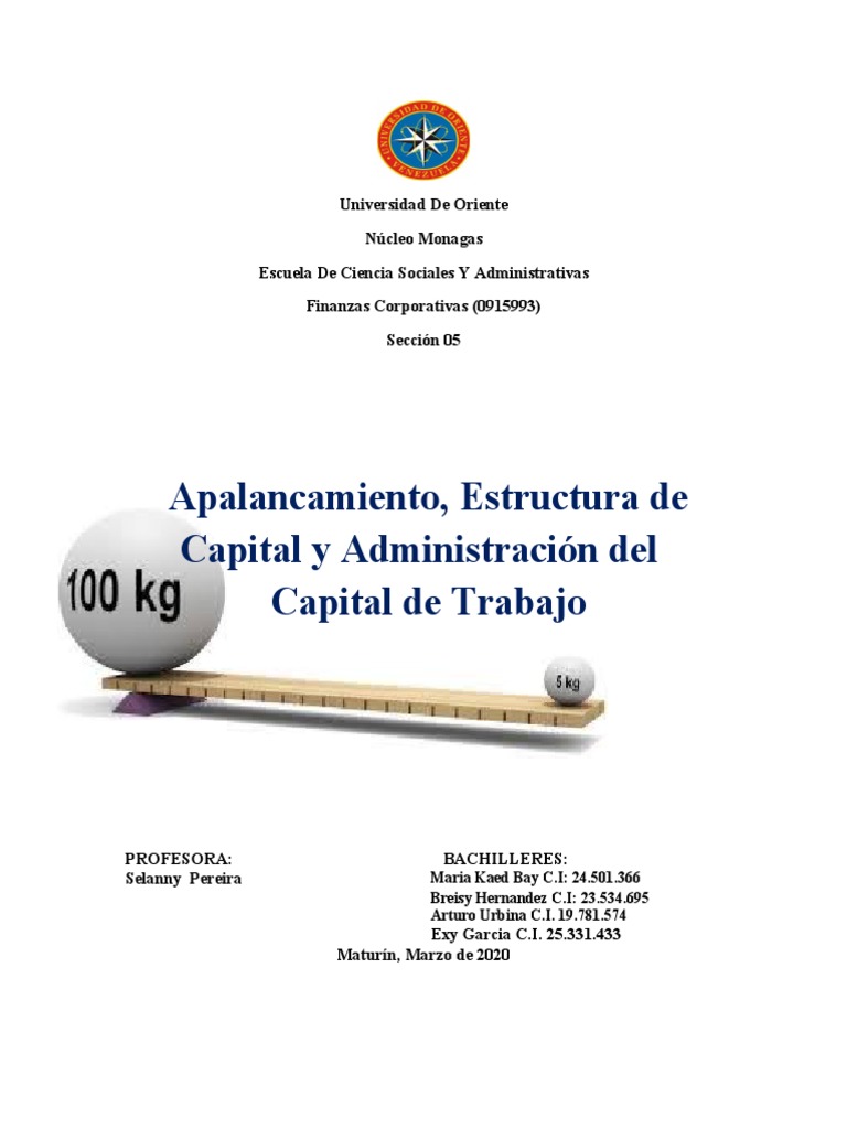 Apalancamiento, Estructura de Capital y Administración del Capital de Trabajo | PDF ...