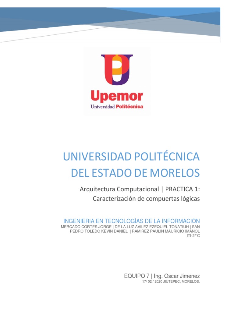 Reporte Practica1 Ac (Ver.3) PDF | PDF | Puerta lógica | Álgebra de Boole