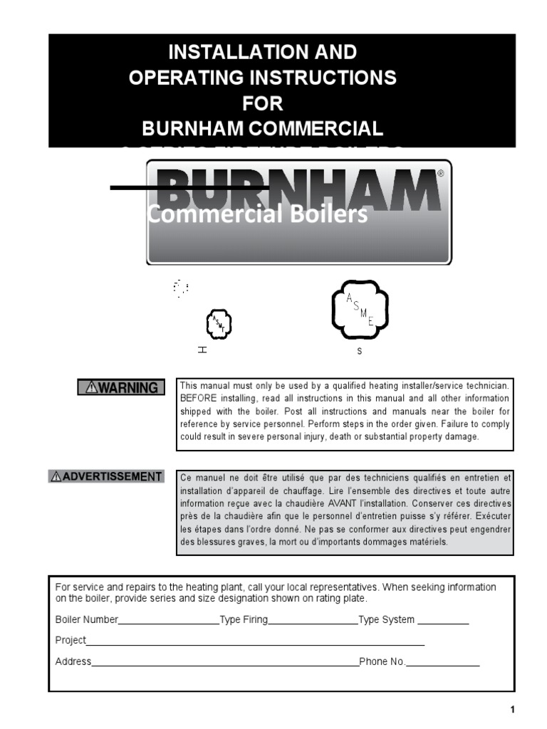 Manual - BOILER - BURNHAM COMMERCIAL | PDF | Chimney | Boiler