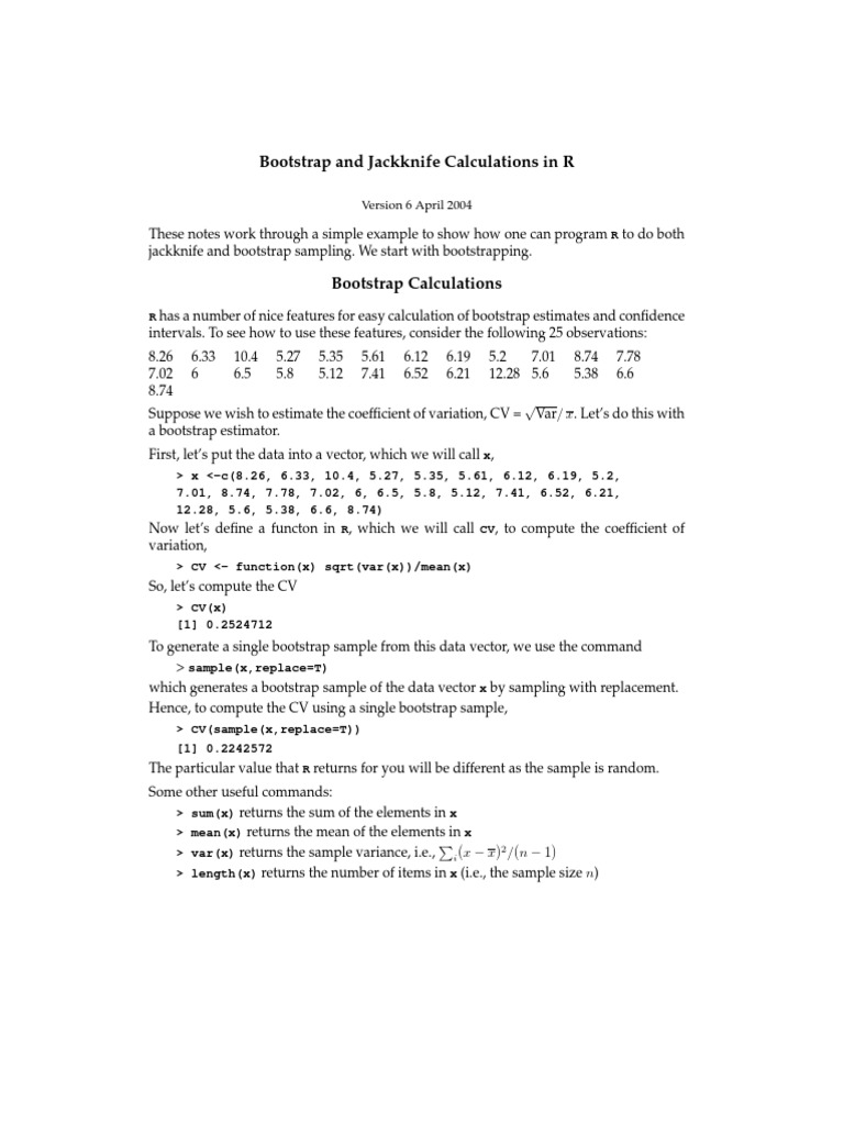 R Bootstrap PDF | PDF | Resampling (Statistics) | Bootstrapping (Statistics)