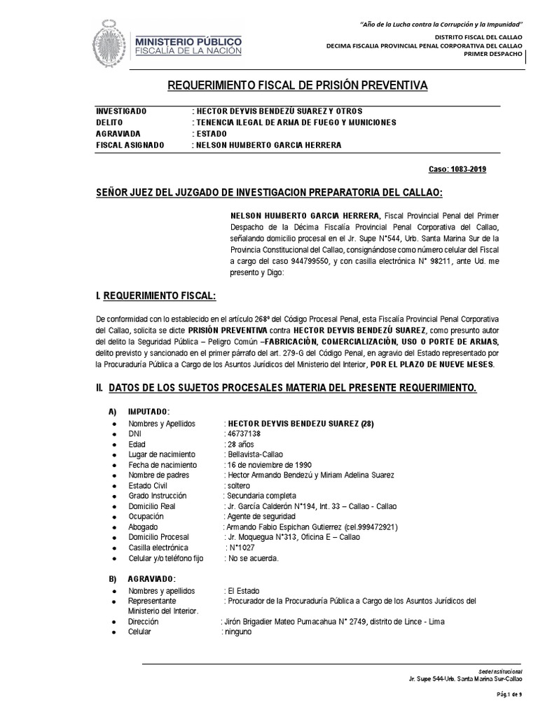 Modelo de Prision Preventiva | PDF | Castigos | Derecho penal