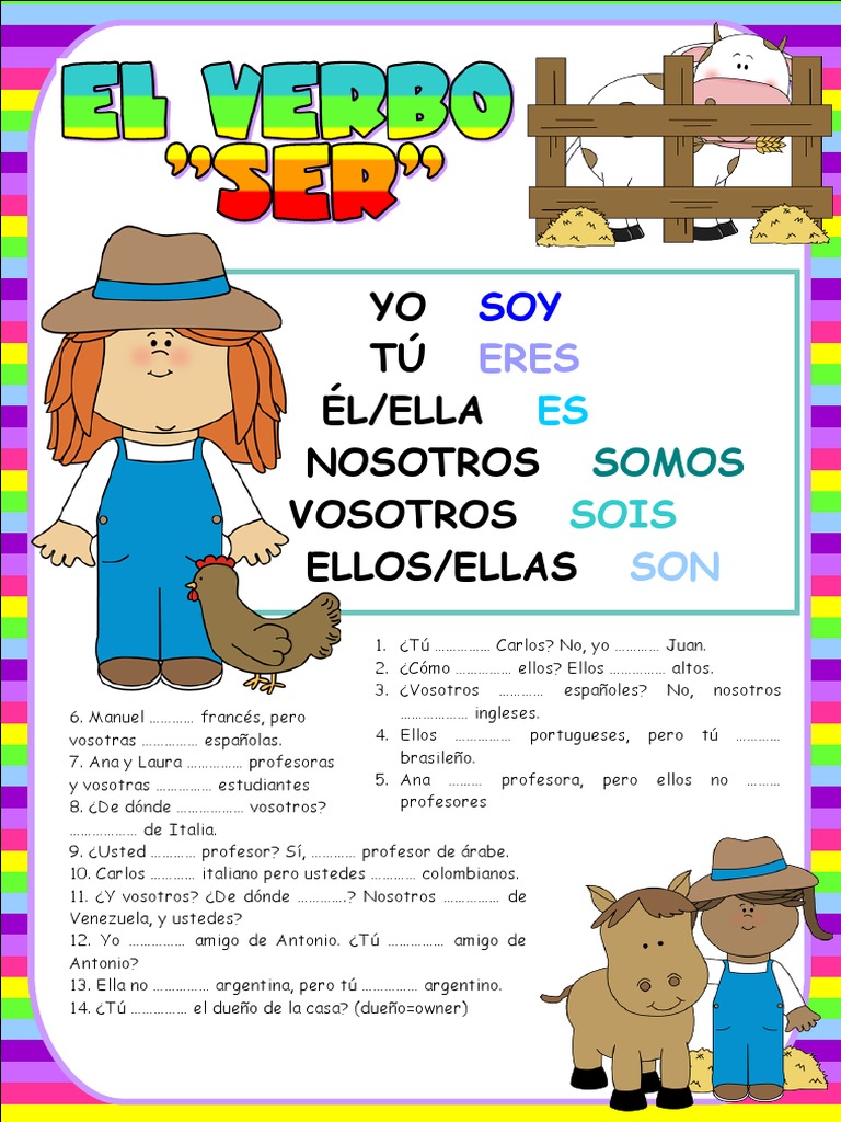 El Verbo Ser | PDF | Estudios de idiomas extranjeros