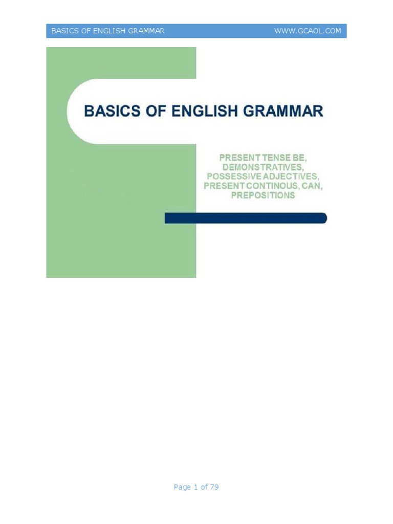 1) Basics of English Grammar PDF | Download Free PDF | Grammar ...