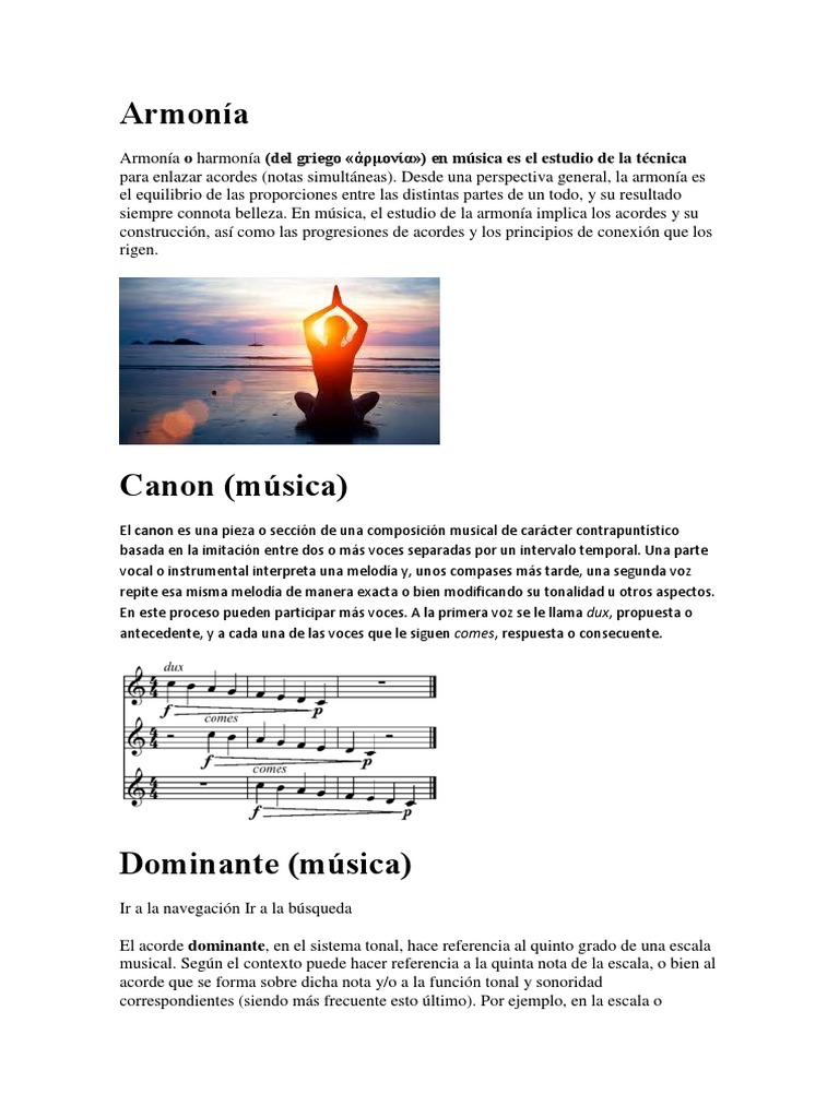 La armonía musical: definición y conceptos básicos | PDF | Instrumentos ...