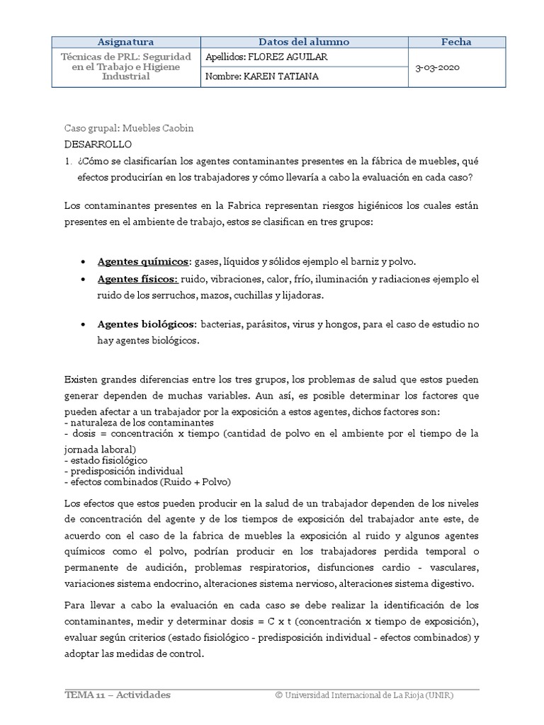 Alvarez - Liliana Caso Grupo Muebles Caobin | PDF | Contaminación ...