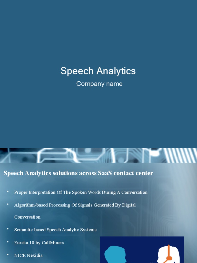 Speech Analytics Solutions Across SaaS Contact Center | PDF