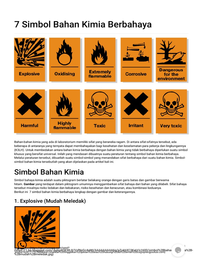 7 Simbol Bahan Kimia Berbahaya | PDF