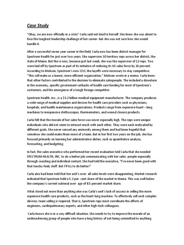 #Carla Case Study | PDF | Leadership | Sales