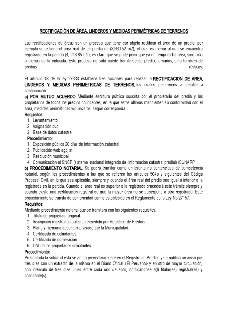 Rectificación de Área | PDF | Arquitecto | Justicia