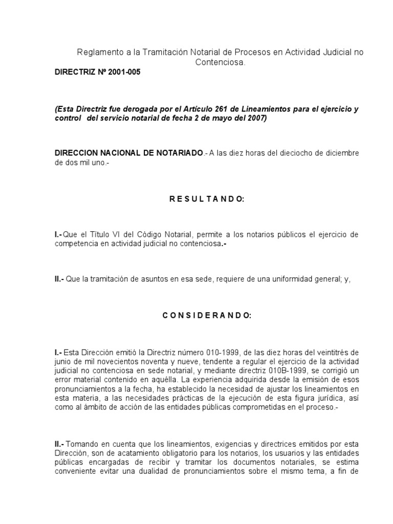 Reglamento Notarial No Contencioso | PDF | Ley procesal | Instituciones ...