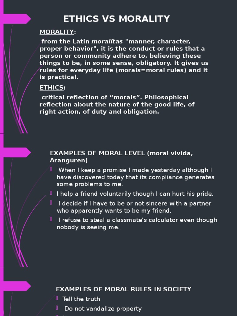 Ethics VS Morality | PDF | Morality | Stereotypes