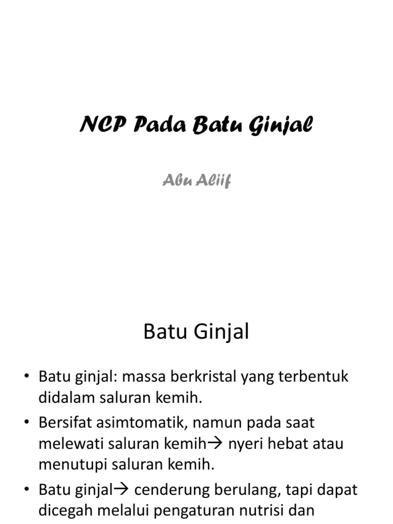 NCP Batu Ginjal | PDF