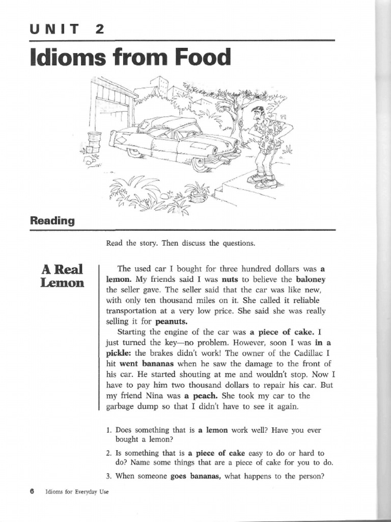 Idioms From Food Unit 2 | PDF