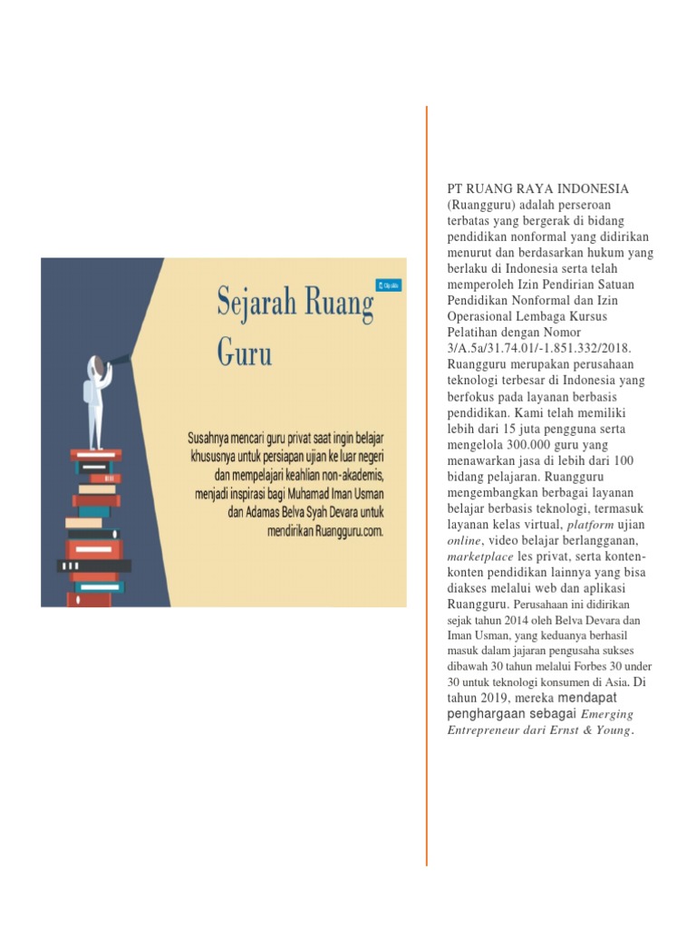 Ruang Guru | PDF | Karier & Perkembangan | Bisnis