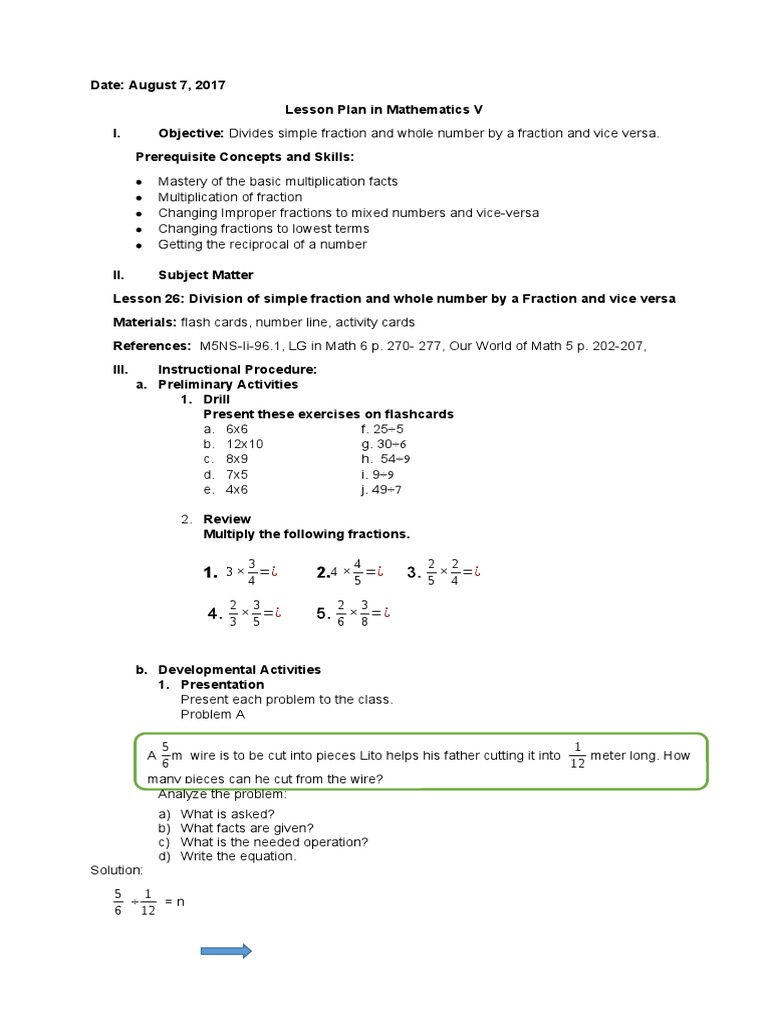 LP in Math Divide Fraction | PDF | Fraction (Mathematics) | Division ...
