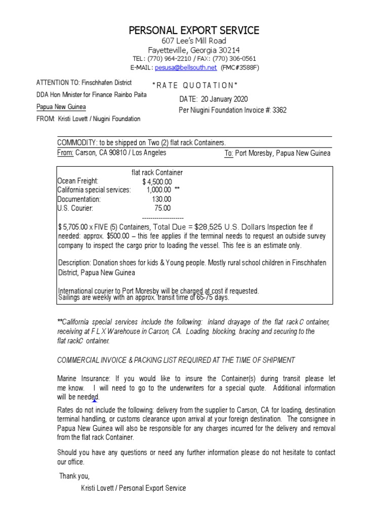 Ref 3362 Shipping Quotation Containers EDITED PDF | PDF | Cargo ...