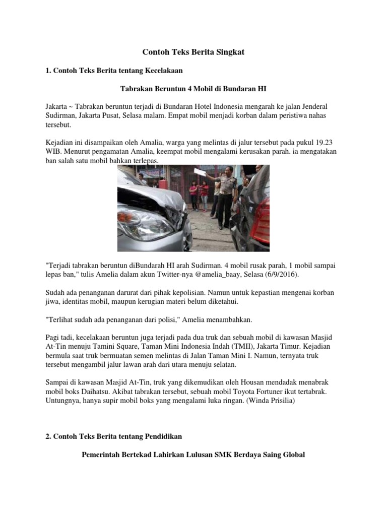Contoh Teks Berita Singkat | PDF