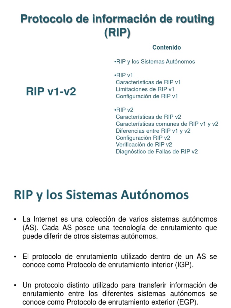 Protocolo de Información de Routing (RIP) | PDF | Dirección IP | Enrutador (Computación)