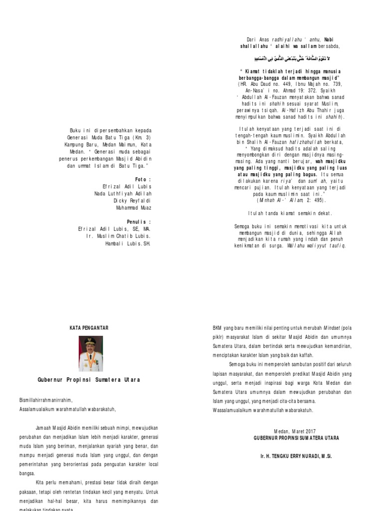 Buku Masjid Abidin Medan | PDF