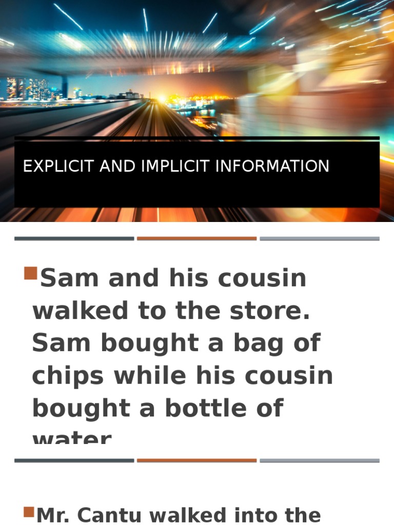 Explicit and Implicit Information | PDF