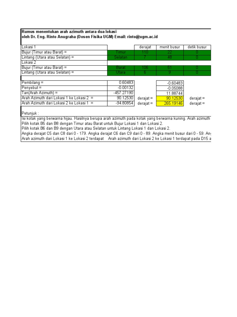 Arah Azimuth v1 | PDF | Sains & Matematika