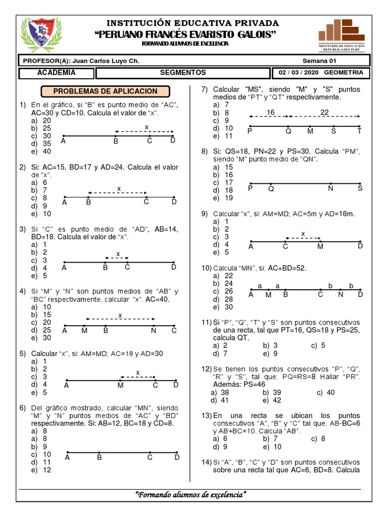 01 Segmentos | PDF | Geometría | Espacio
