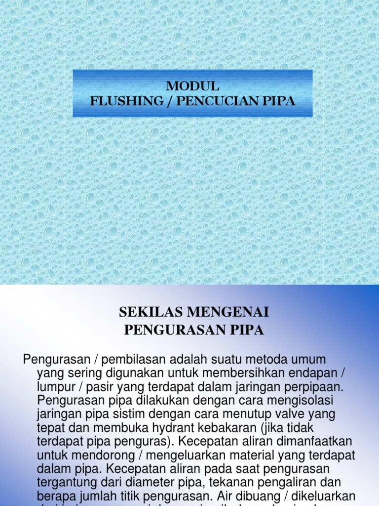 Prosedur Flushing Pipa Air dan Gas | PDF