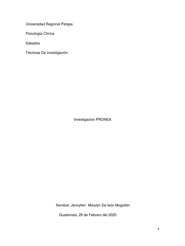 Pronea - Tecnicas de Investigacion | PDF | Educación primaria | Guatemala