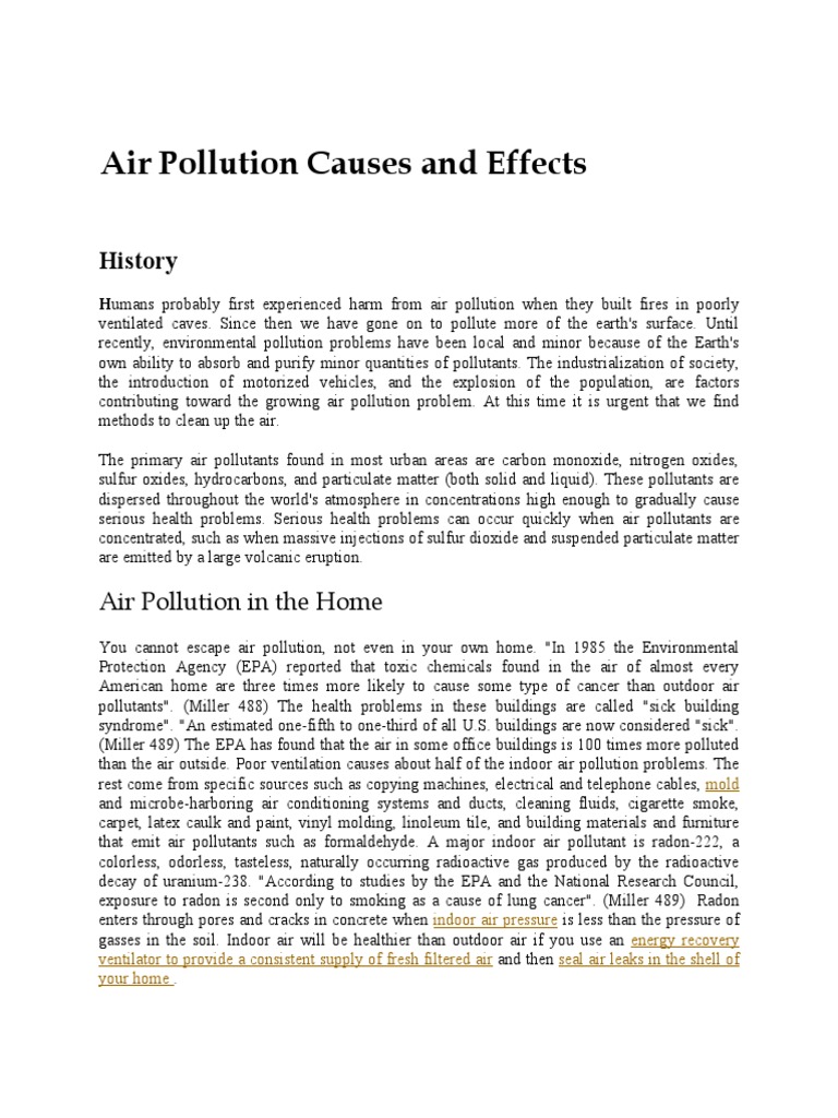 Air Pollution Causes and Effects | PDF | Air Pollution | Smog