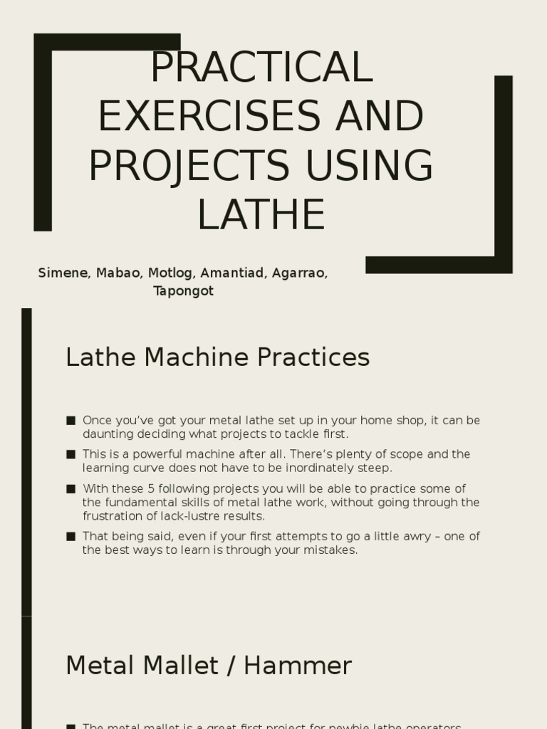 Practical Exercises and Projects Using Lathe | Download Free PDF ...