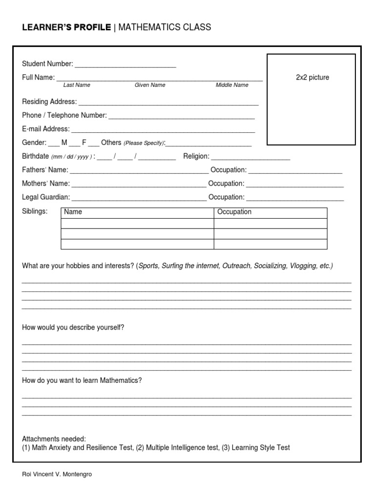 Learners' Profile | PDF