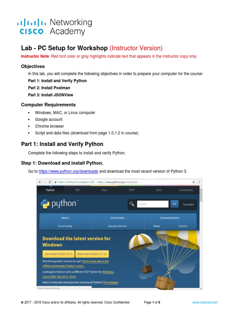 1.0.1.2 Lab - PC Setup For Workshop - ILM | PDF | Python (Programming Language) | Microsoft Windows