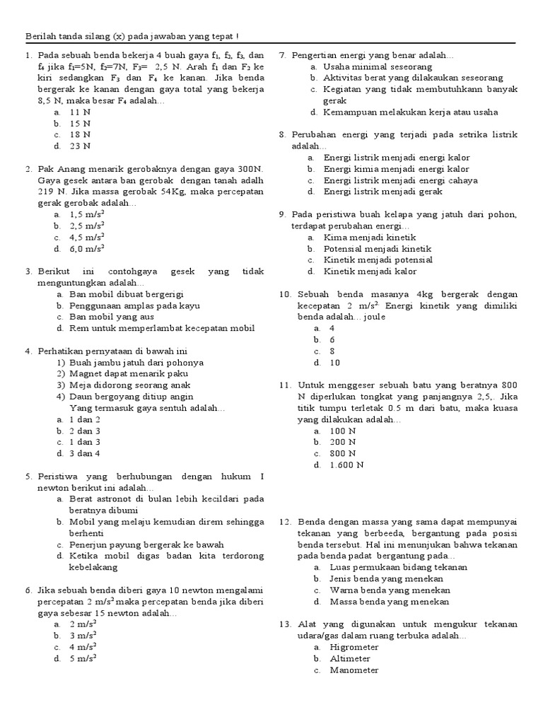 Soal Pts Ipa Kelas 8 Genap | PDF