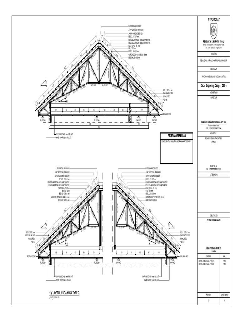 Detail Kuda-Kuda Besi Siku Type 1 | PDF