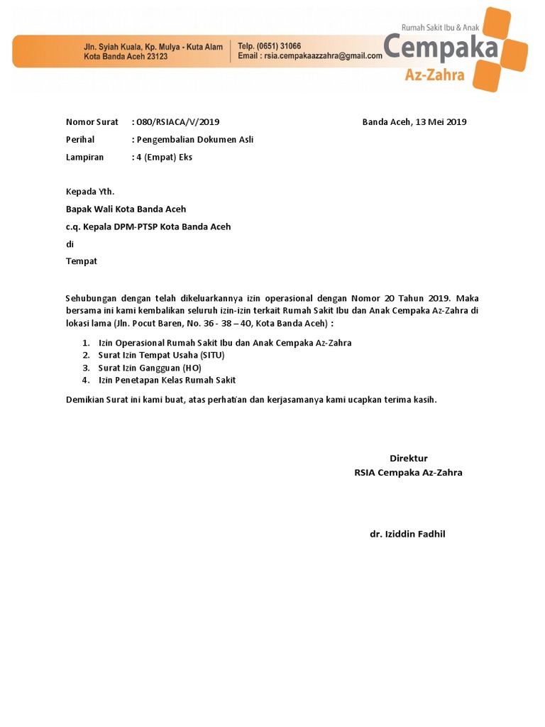 080 Surat Pengantar Pengembalian Berkas Rs Lama | PDF