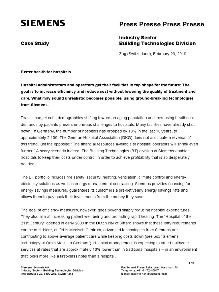 Case Study Orbis E | PDF | Efficient Energy Use | Siemens