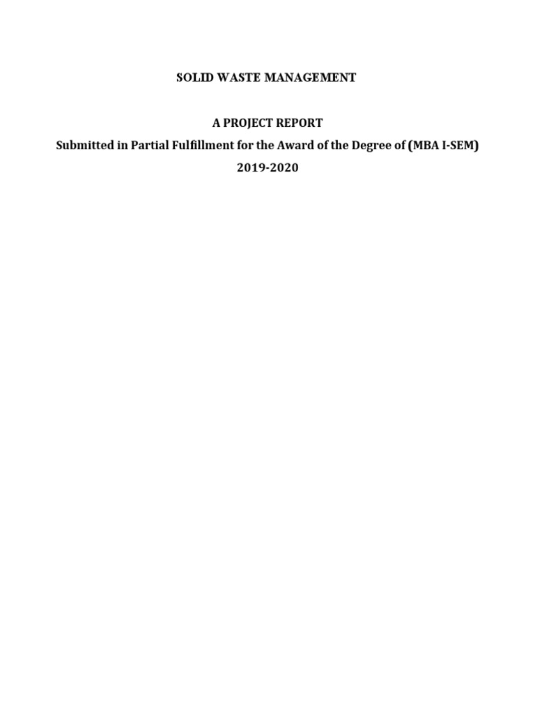 Waste Management Project | PDF | Waste Management | Municipal Solid Waste