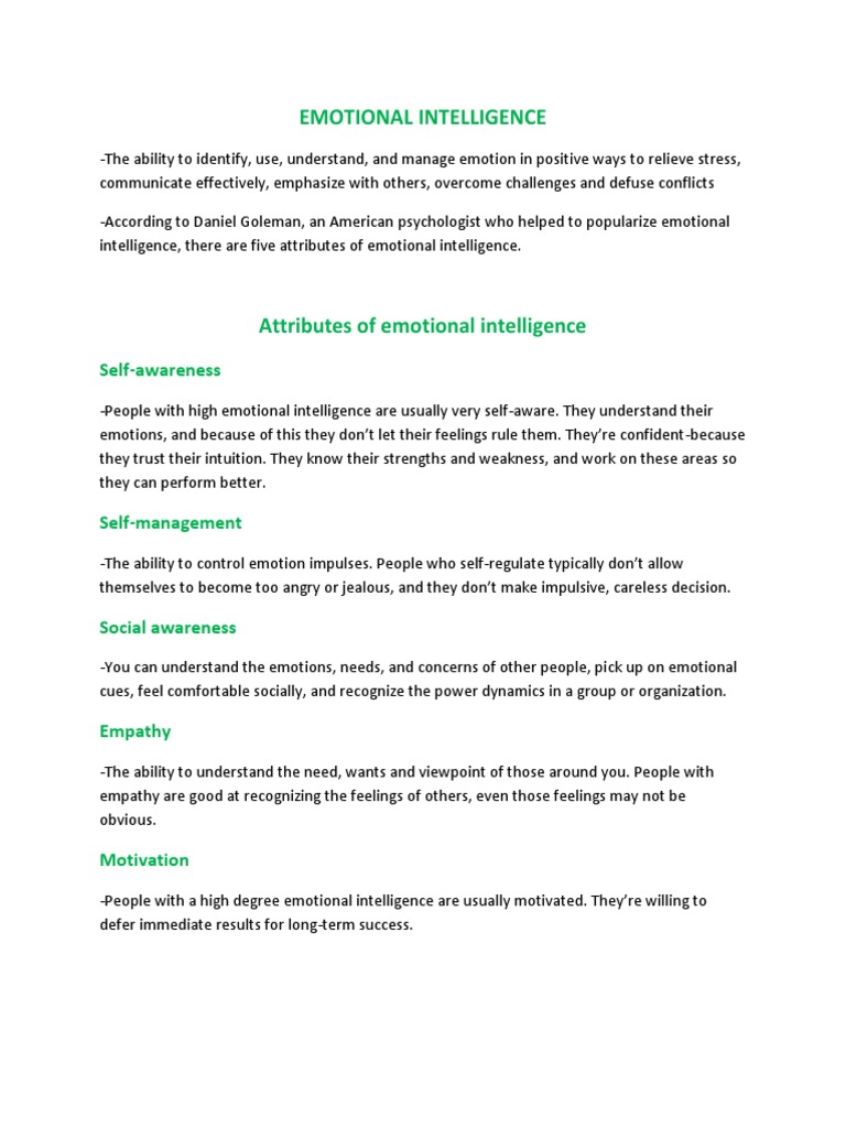 Emotional Intelligence | Download Free PDF | Emotional Intelligence ...