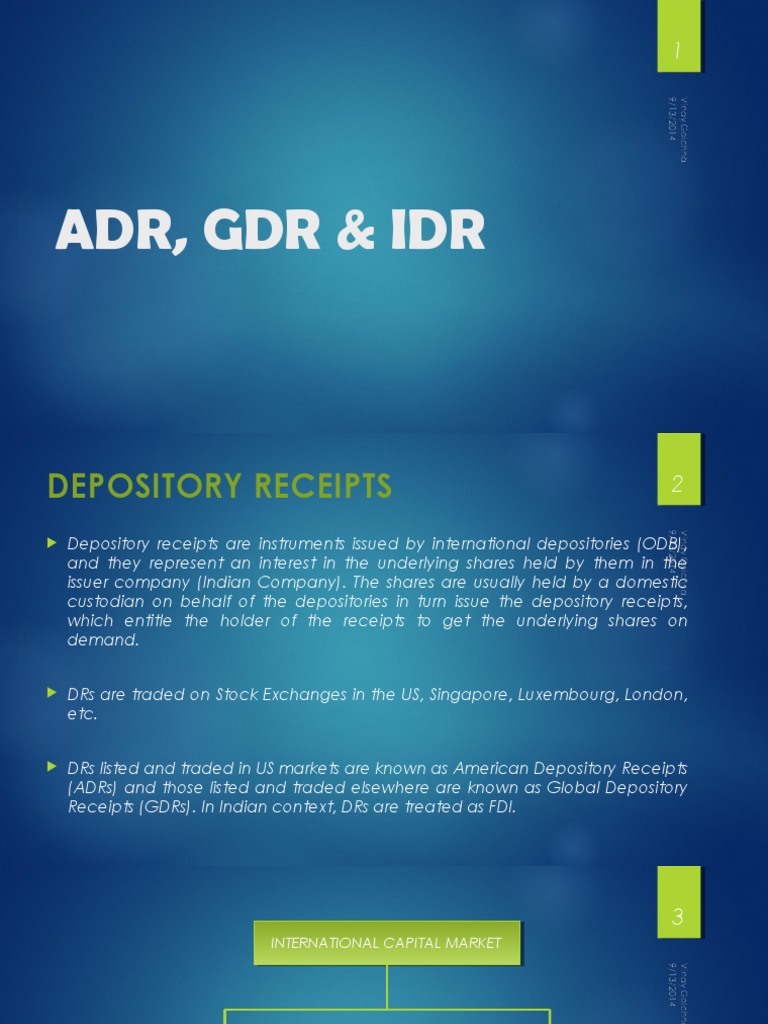 Adr, GDR, Idr PDF | PDF | American Depositary Receipt | Stocks