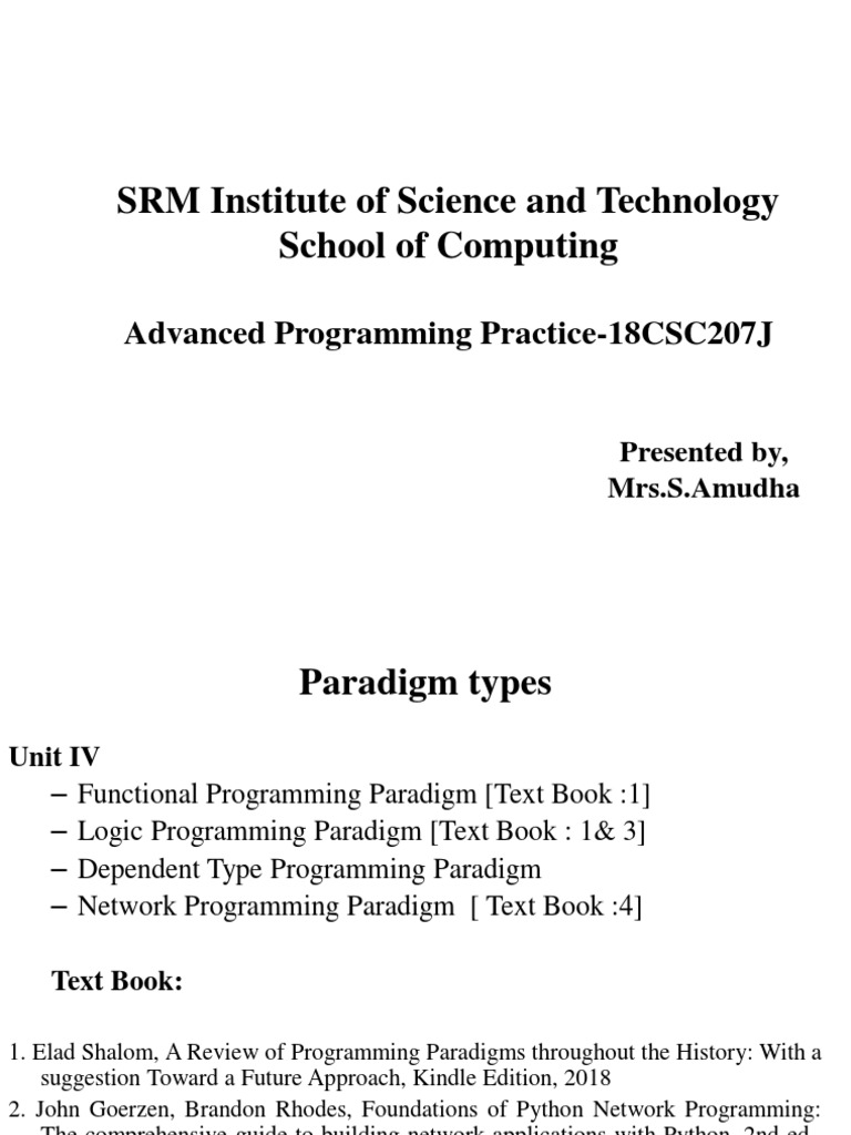 Unit2-Functional - Logic Programming | PDF | Functional Programming | Network Socket