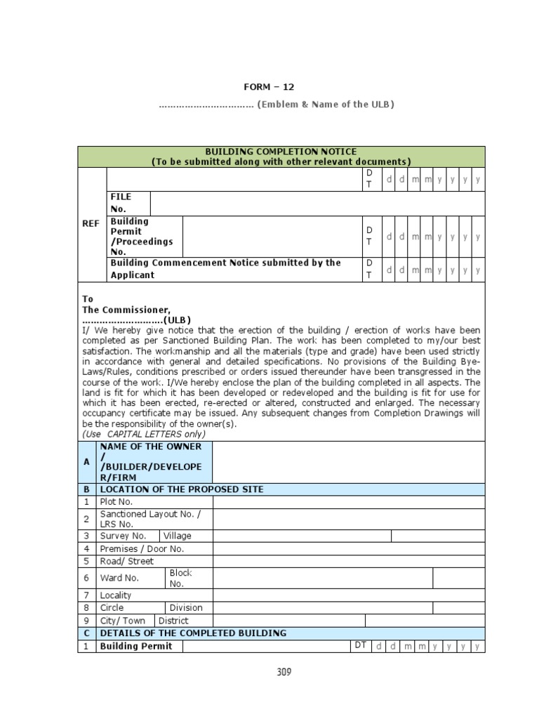 Foam 12 BUILDING COMPLETION NOTICE | PDF | Government | Business