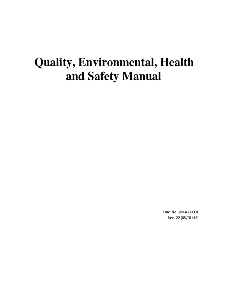 QEHS Manual | Download Free PDF | Quality Management System ...
