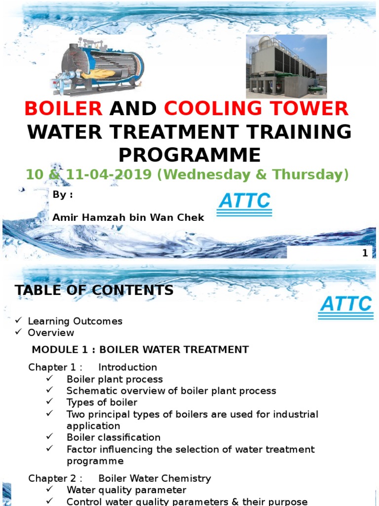 Boiler & Cooling Tower Water Treatment Training Programme | PDF ...