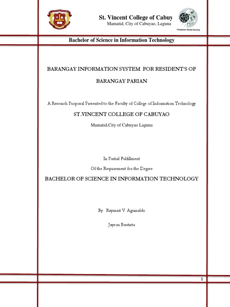 BARANGAY INFORMATION SYSTEM FOR RESIDENT Final1-5 | PDF | Information ...