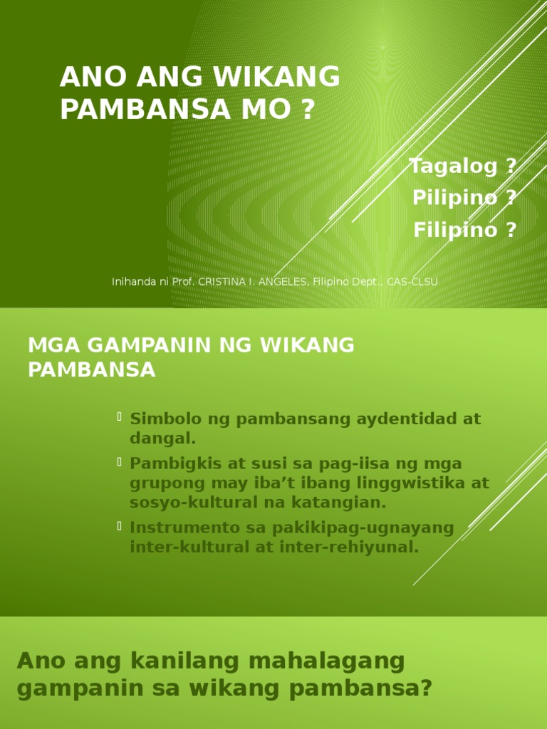 Kasaysayan NG Wikang Pambansa | PDF