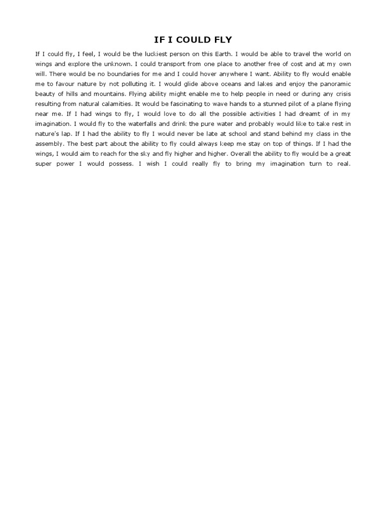 Dreaming of Flight: A Student's Essay | PDF