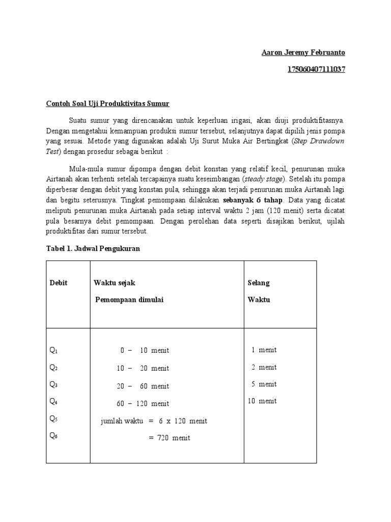 Uji Produktivitas Sumur | PDF