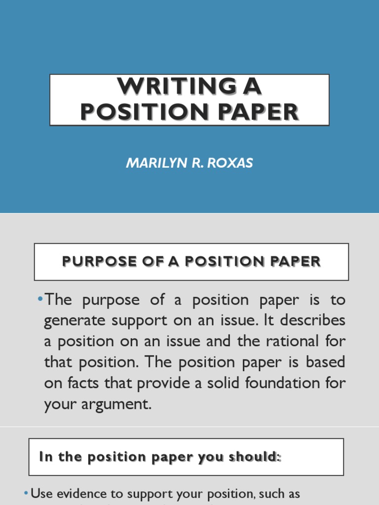 Guide to Writing a Strong Position Paper: Key Elements, Structure, and ...